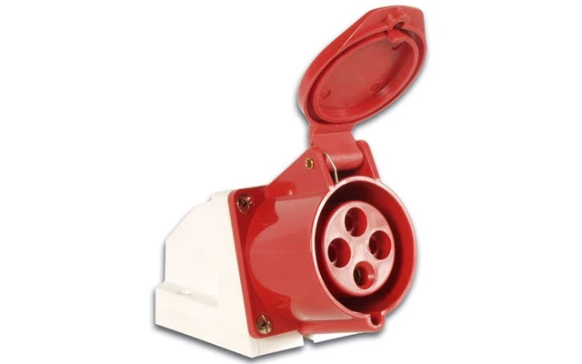 CLAVIJA - 380V/16A - 3 POLOS + TIERRA - IP44 - MONTAJE CHASIS - DJMania