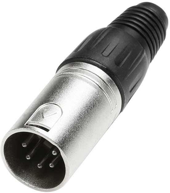Conector aéreo XLR CANON macho de 5 pines plateado - DJMania