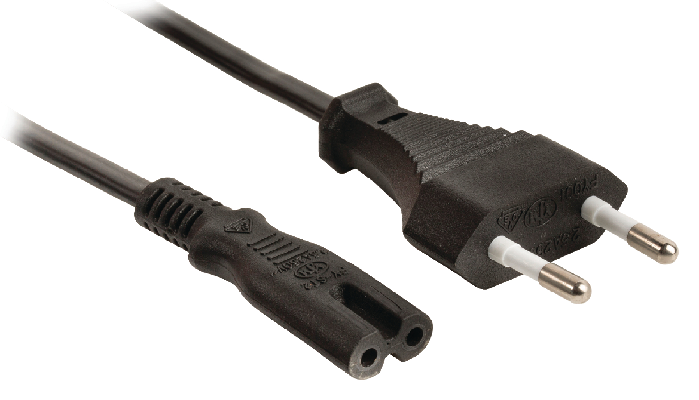 Cable europeo con conector en ocho de 1,50 m en color negro - DJMania