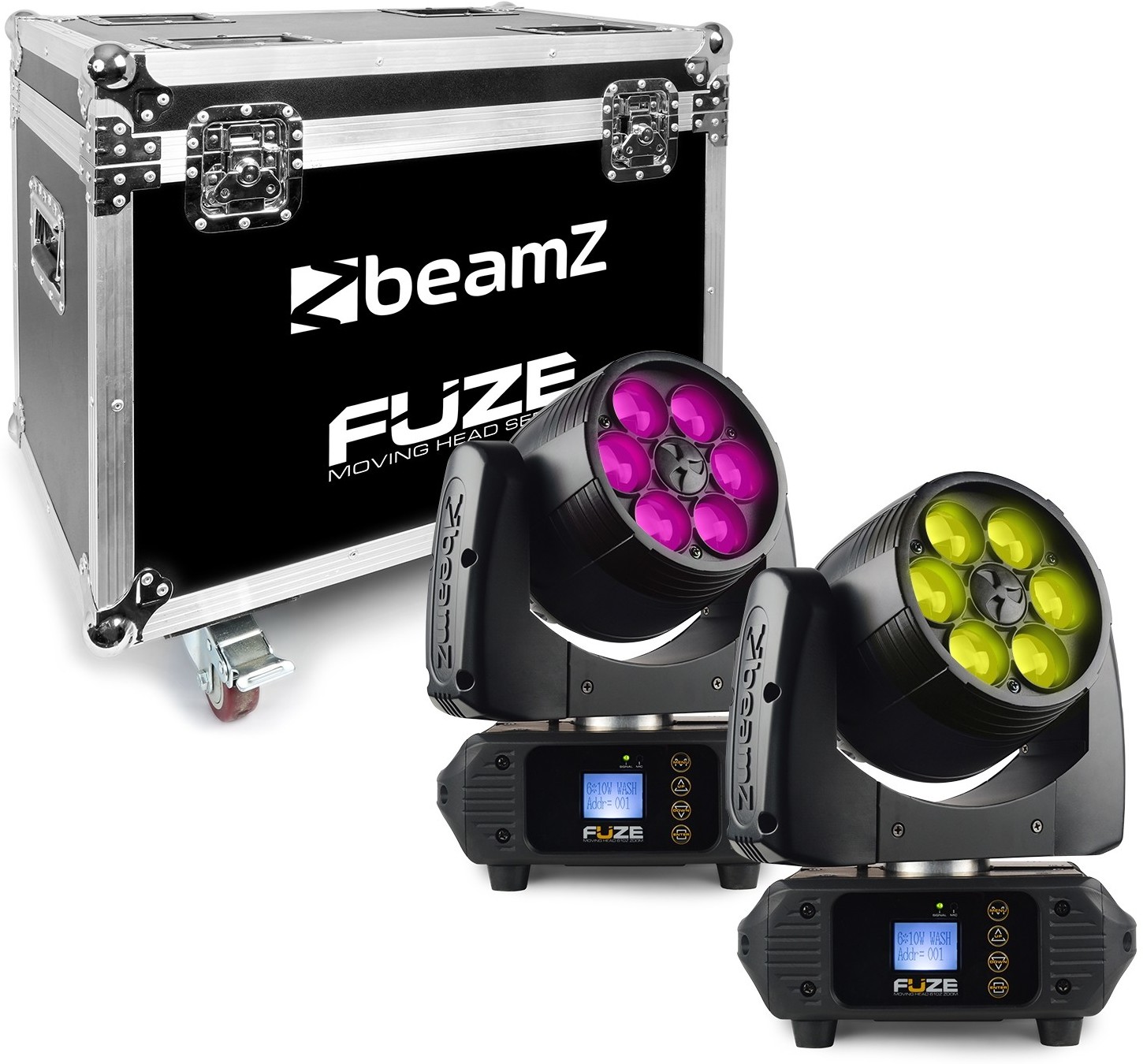 BeamZ Fuze610Z Wash LED 6x10W RGBW Zoom Set con FlightCase - DJMania