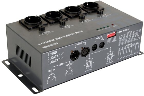 Dimmer Pack DMX de 4 canales (4 x 5A) - DJMania