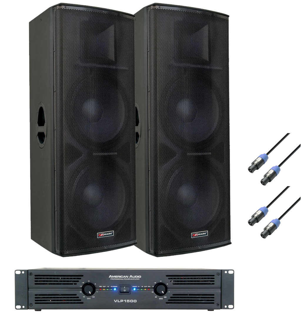 Disco Móvil 3000W Máx - 2x Mark MP 215 + VLP 1500 + 2x Cable SpeakOn ...