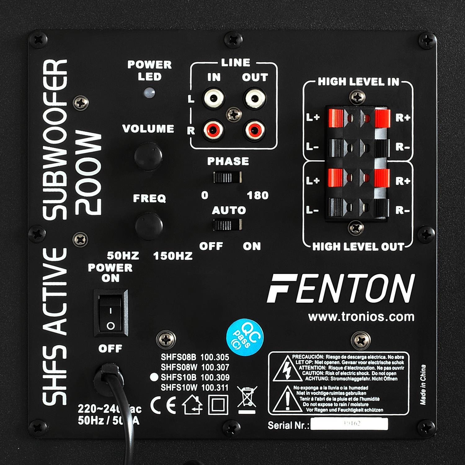Fenton SHFS10B Subwoofer Activo 10" negro - DJMania