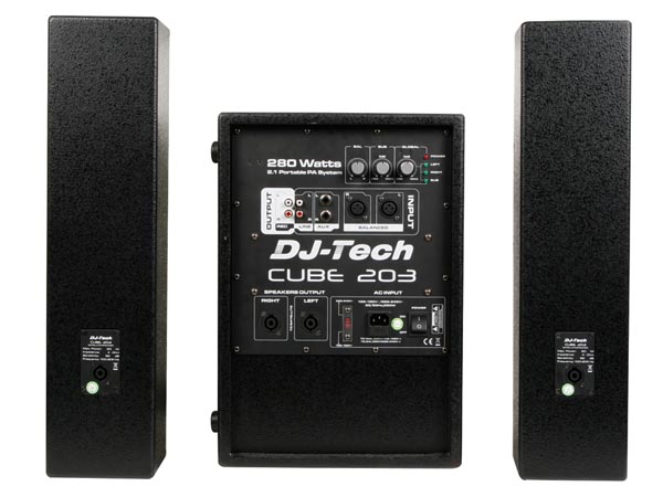 DJ TECH SOUND SYSTEM - 280 WATT PORTABLE PA SYSTEM - DJMania
