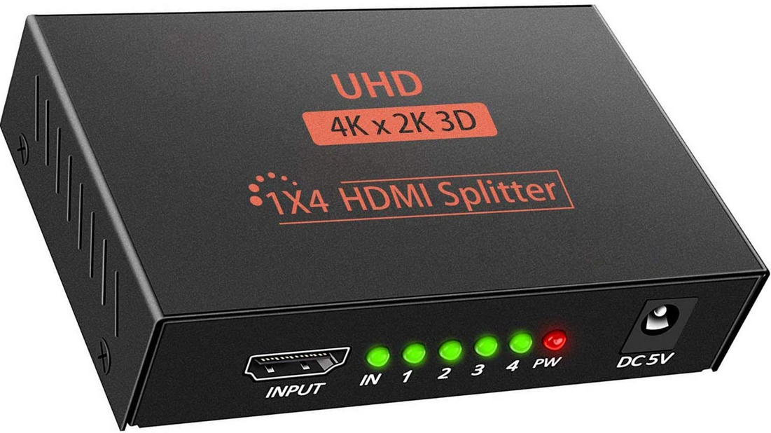 HDMI Splitter 1x4 - 1 Entradas > 4 Salidas - 4Kx2K - 3D - DJMania