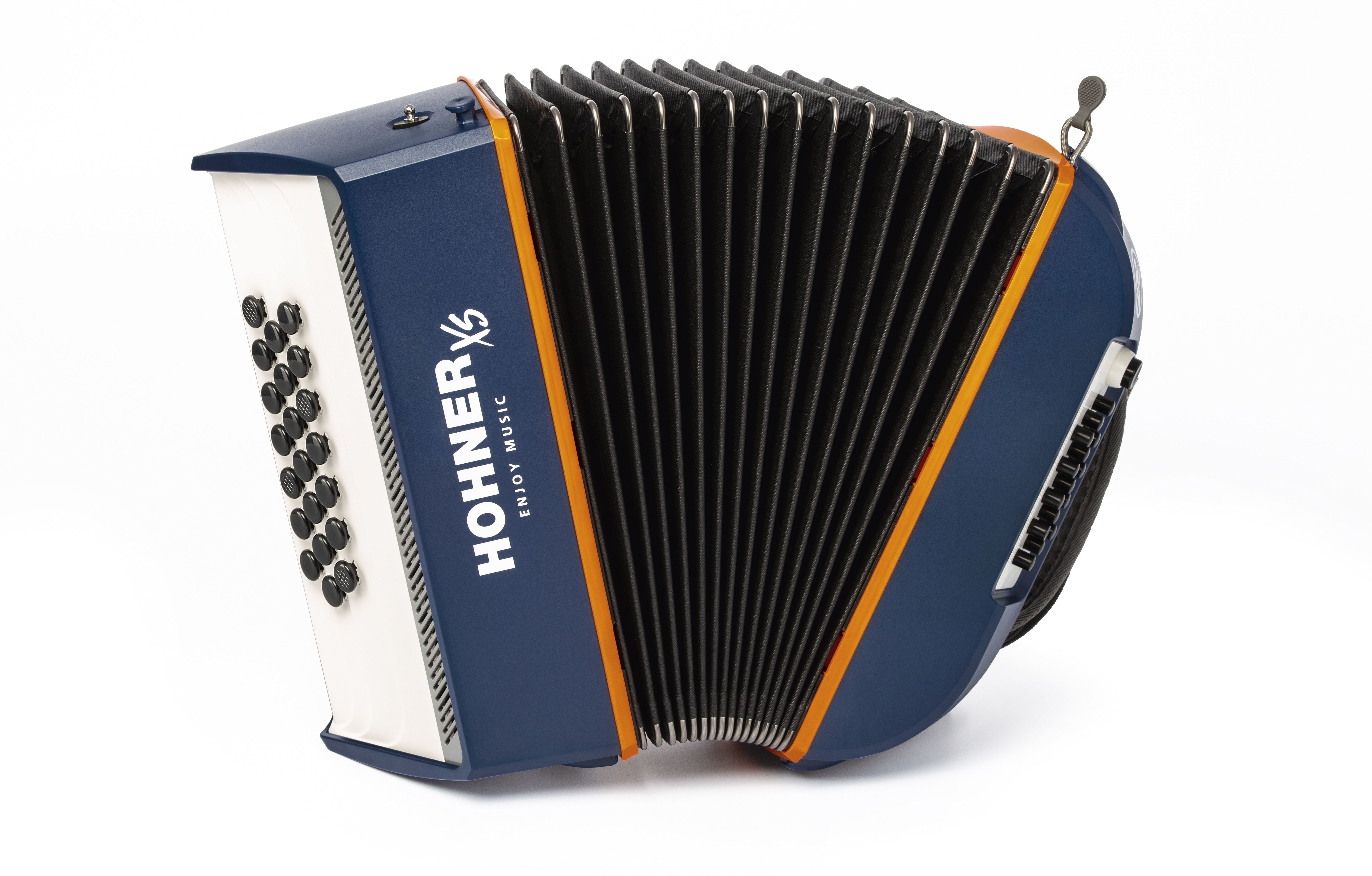Hohner ACORDEON XS INFANTIL, BOTONES, C, AZUL/NARANJA, CON MOCHILA ...