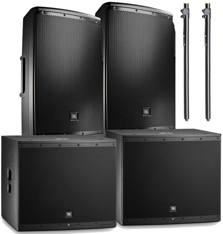 2x JBL EON 618s + 2x JBL EON 615 + Mastil ajustable Gravity SP 2332B ...