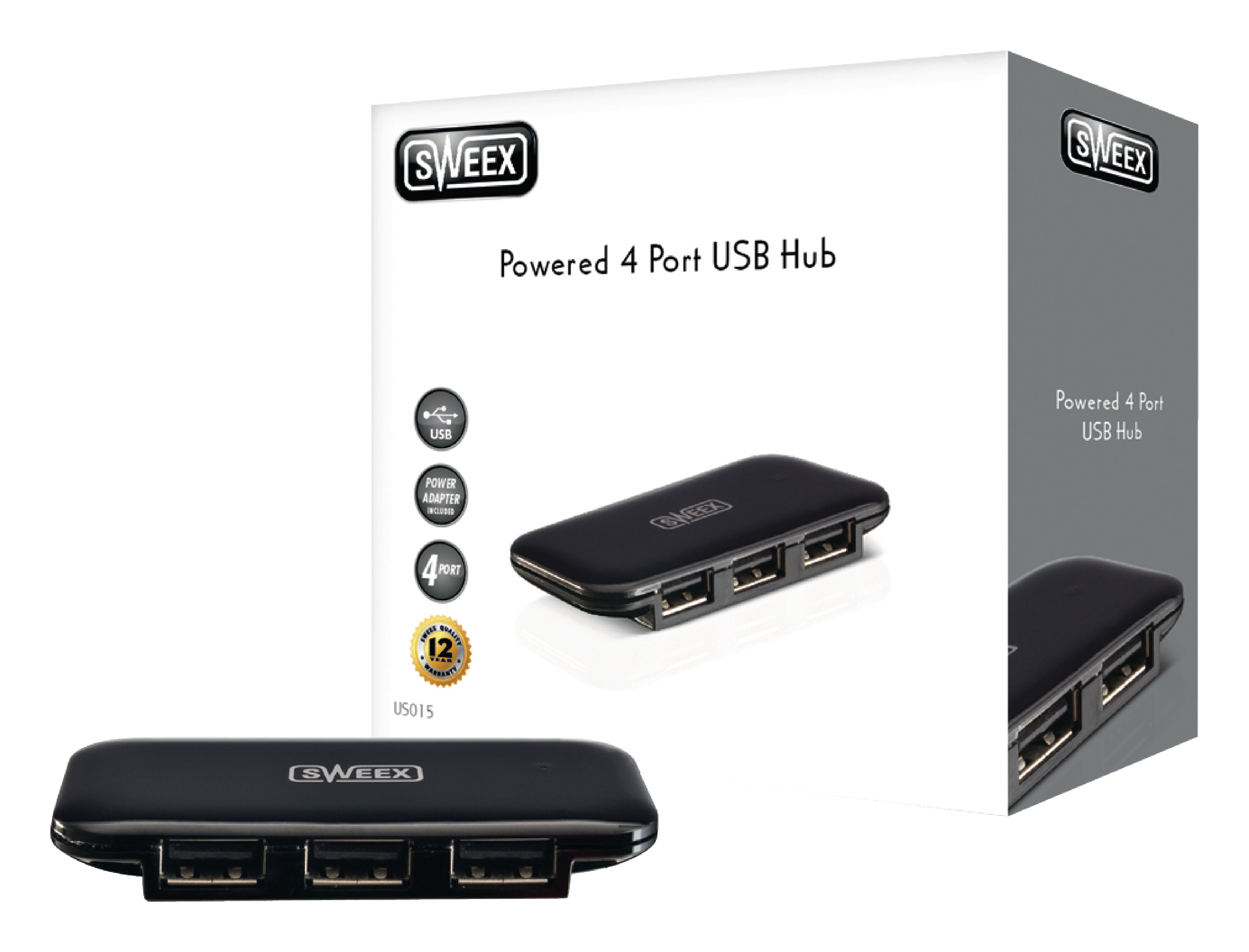 Sweex Concentrador USB de 4 puertos alimentado - DJMania