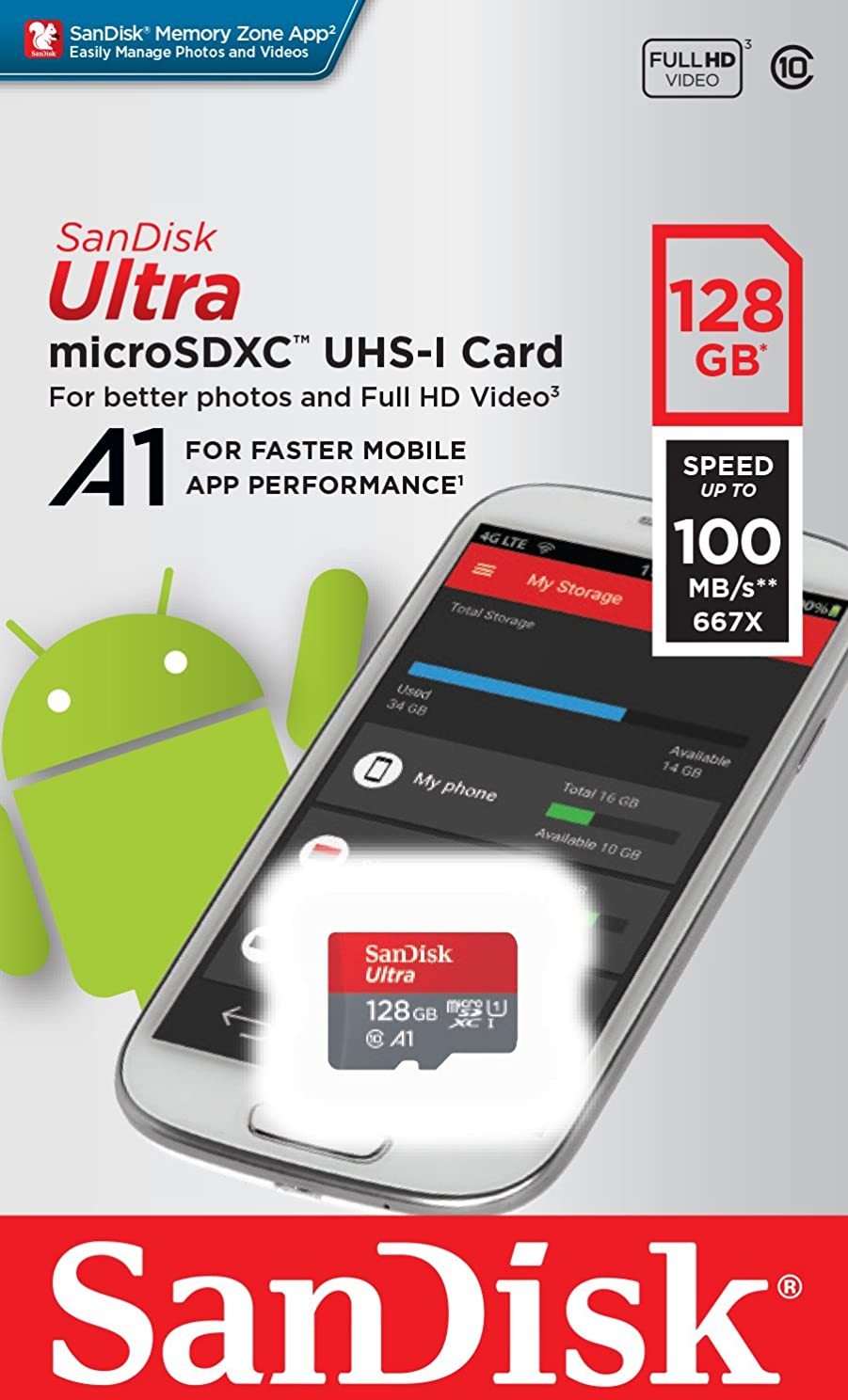 SanDisk Ultra microSDHC UHS-I 128GB + Adaptador SD - DJMania