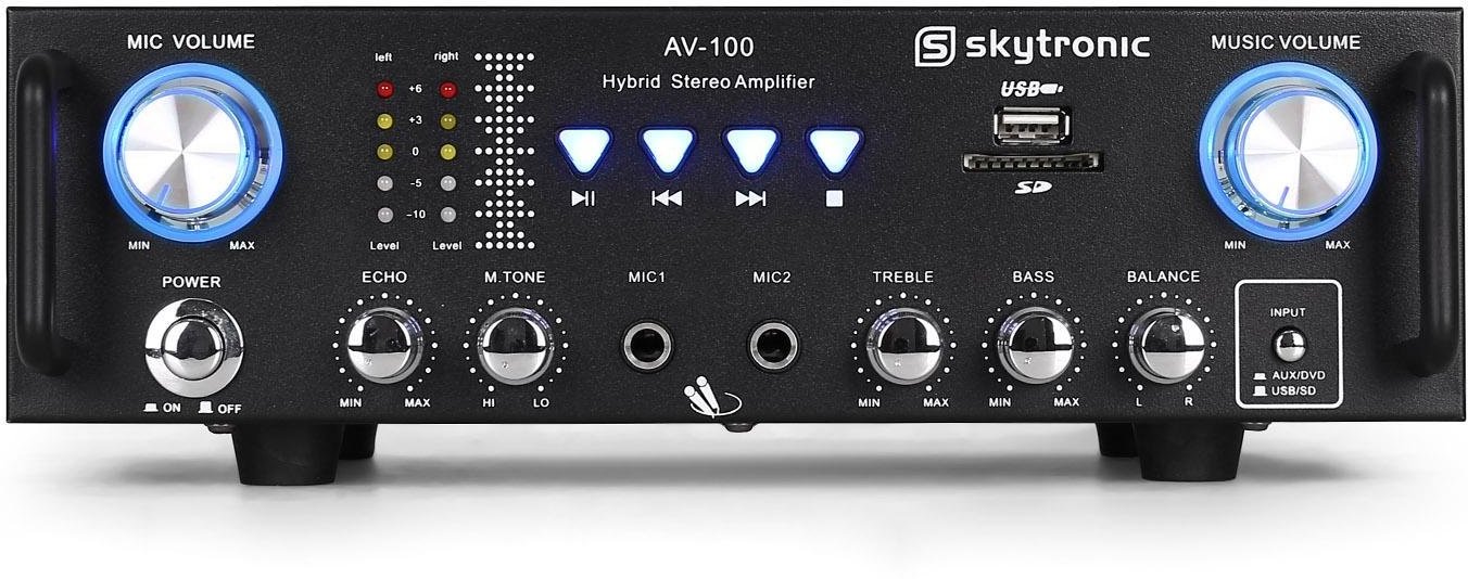 SkyTronic AV-100 - Amplificador estereo Karaoke MP3 - DJMania