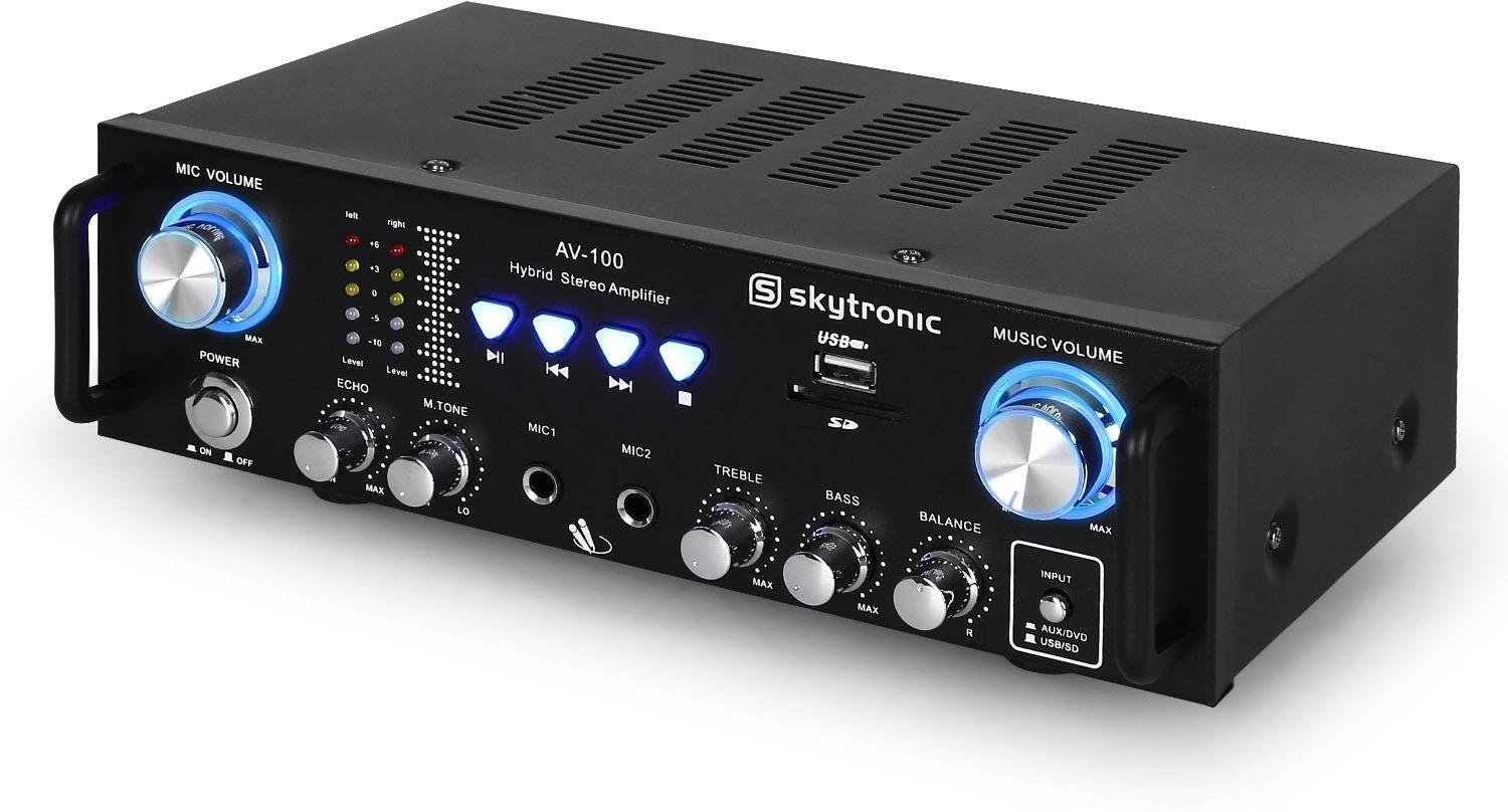 SkyTronic AV-100 - Amplificador estereo Karaoke MP3 - DJMania