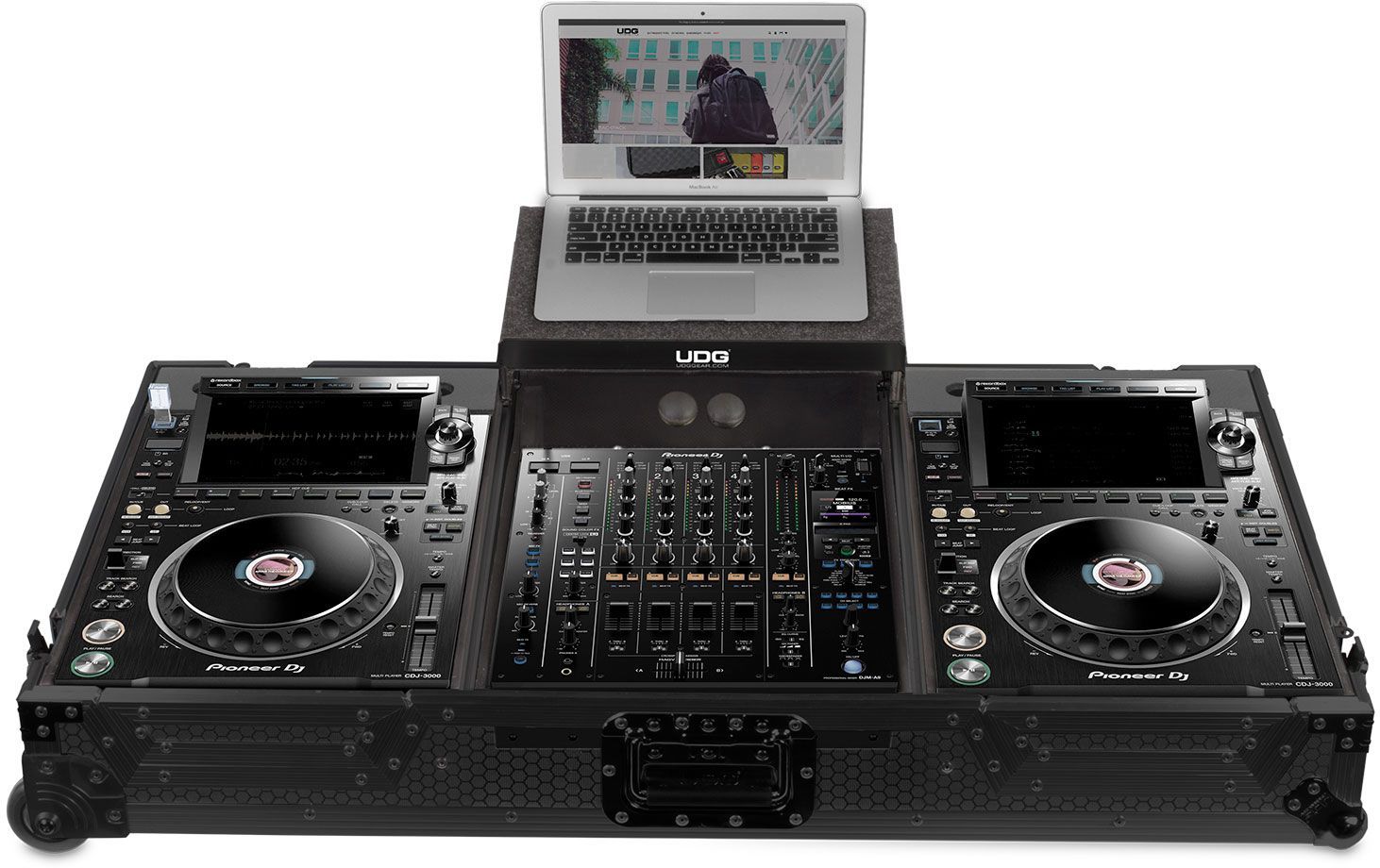 UDG Ultimate Flight Case Set Pioneer CDJ-3000/DJM-A9 Black Plus - DJMania