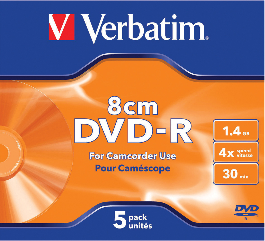 DVD-R 8cm 4x Matt Silver 30 Min. 5 uds en estuche individual - DJMania