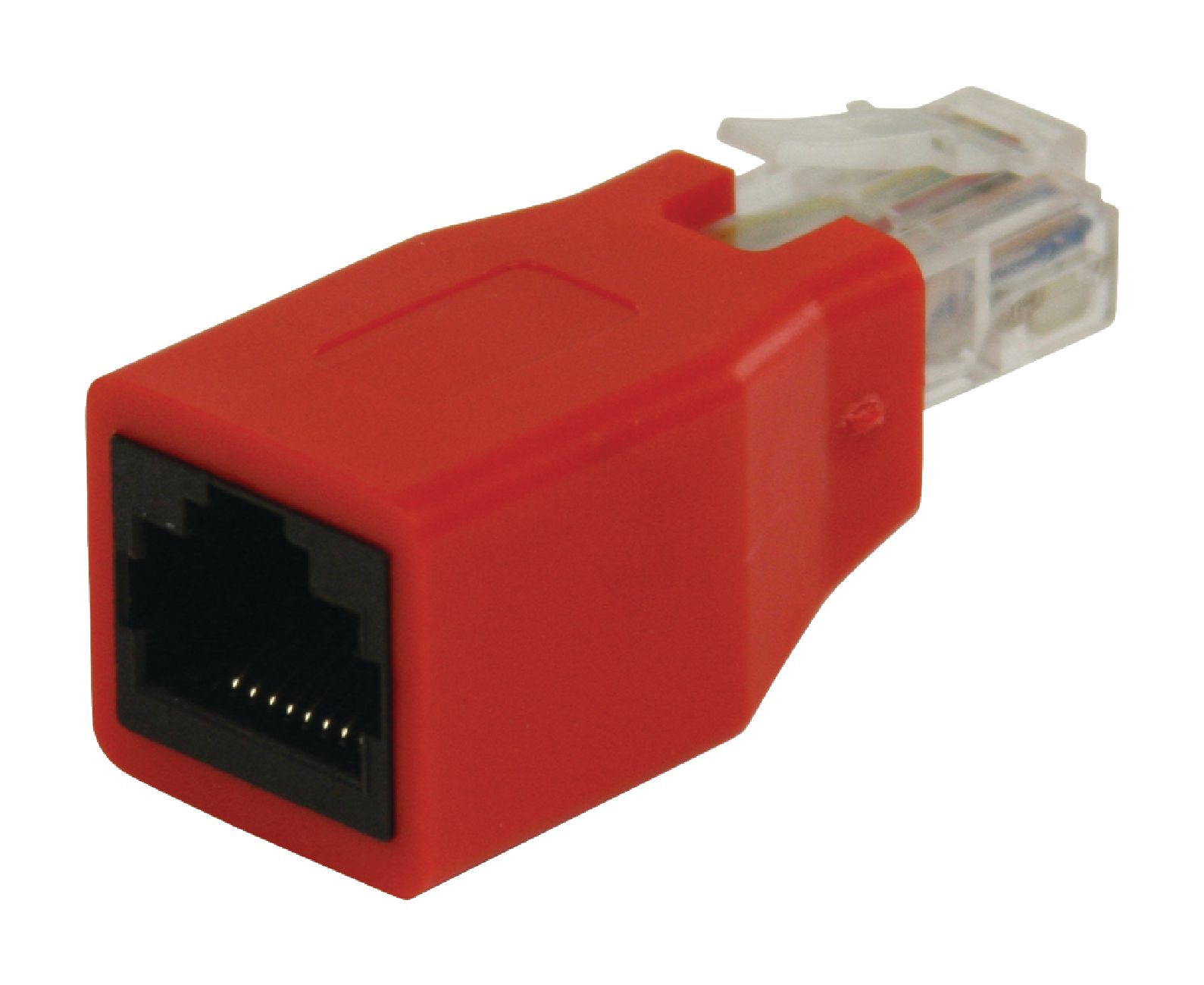 Adaptador de red, RJ45 macho - RJ45 hembra, rojo - DJMania