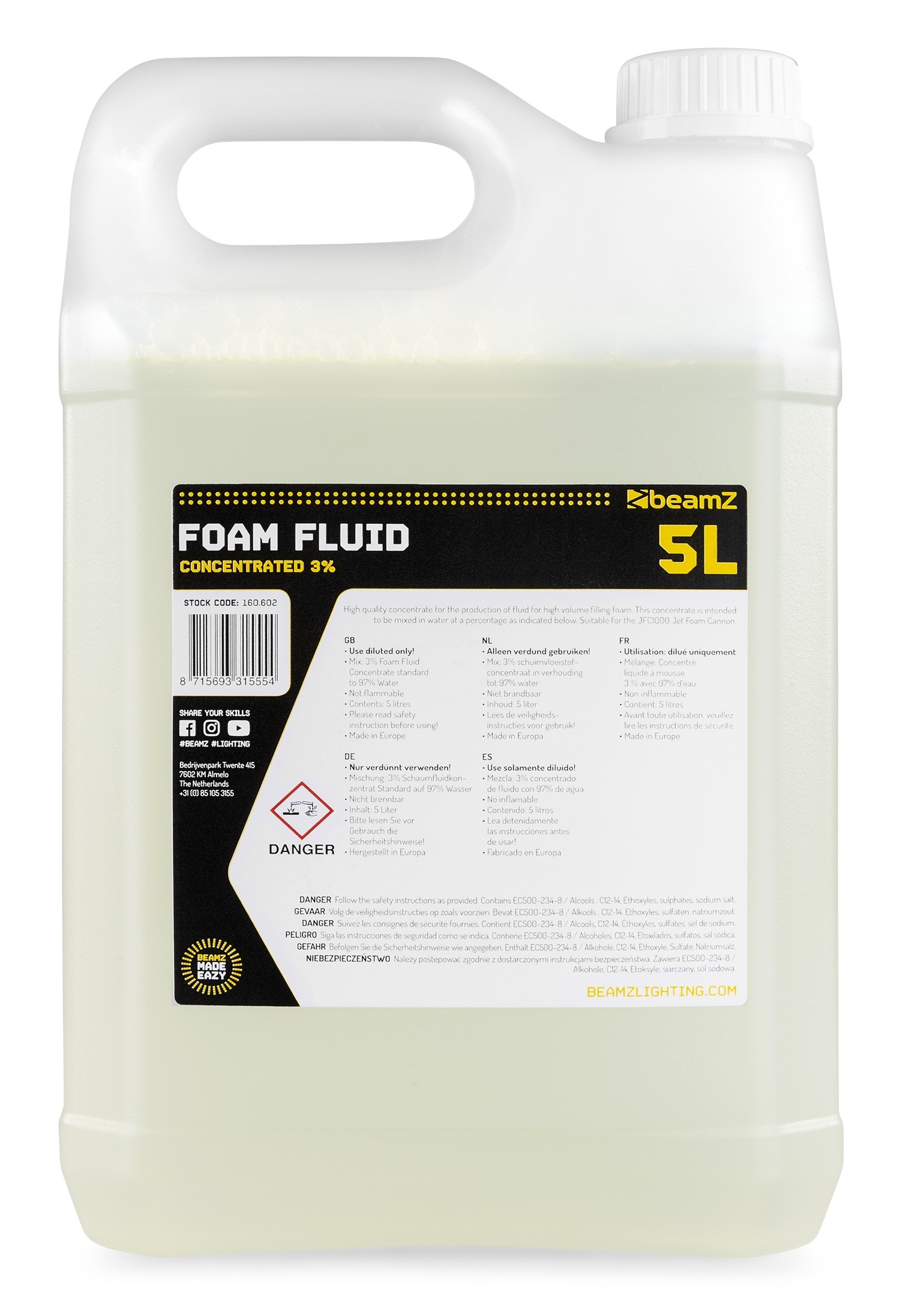 Beamz FFL5 Foam Fluid 5L - DJMania