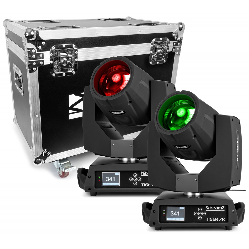 BeamZ Tiger 7R Cabeza movil Hibrida kit 2 piezas en Flightcase - DJMania