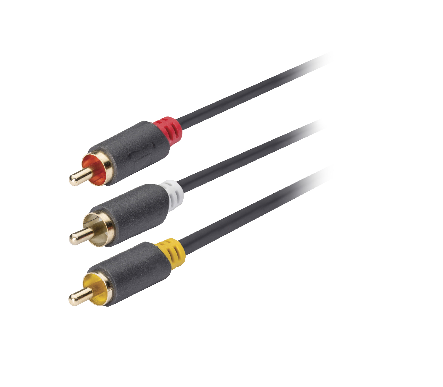 Cable AV compuesto de 3 x RCA macho a 3 x RCA macho de 2,00 m en gris ...