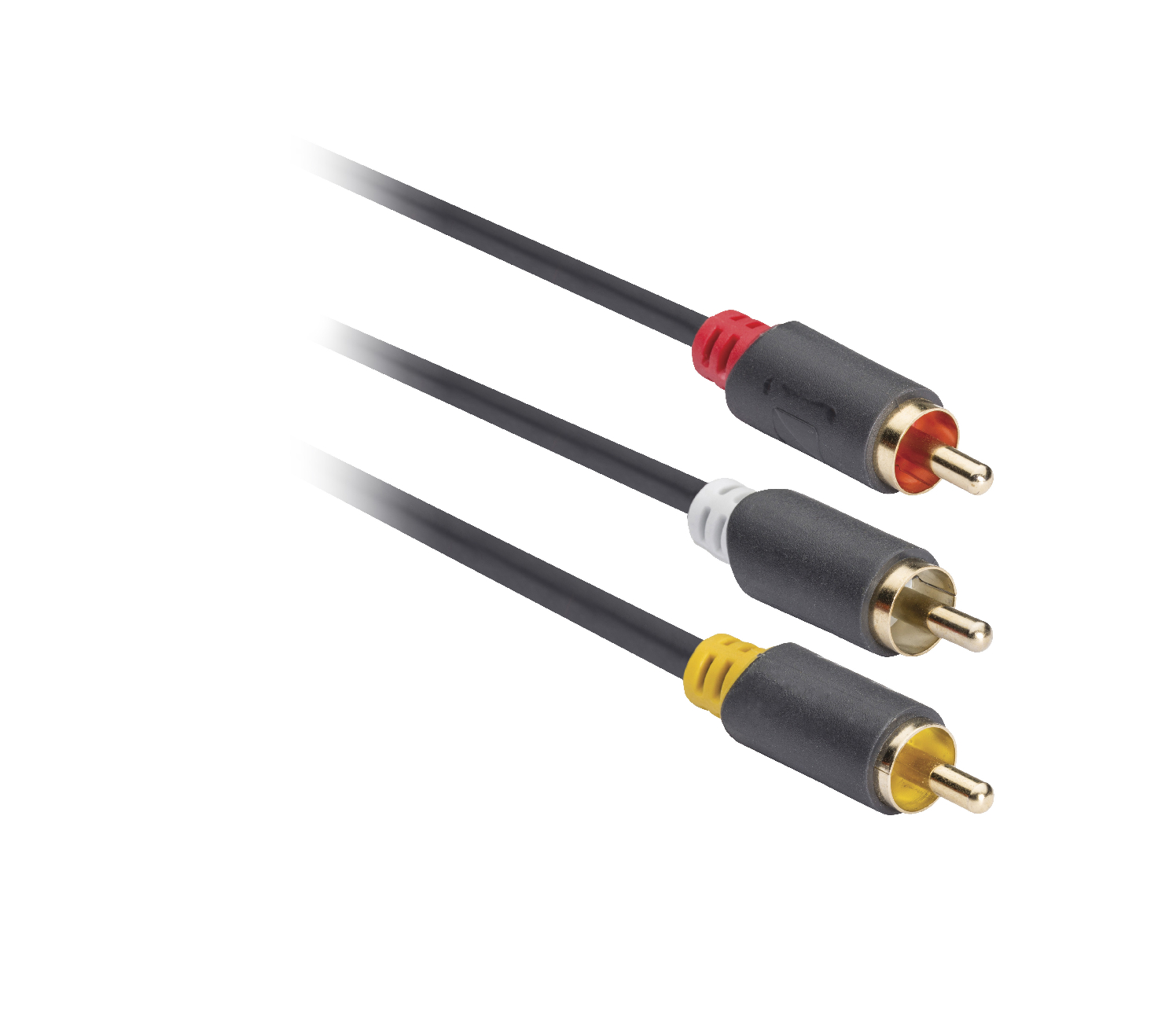 Cable AV compuesto de 3 x RCA macho a 3 x RCA macho de 2,00 m en gris ...