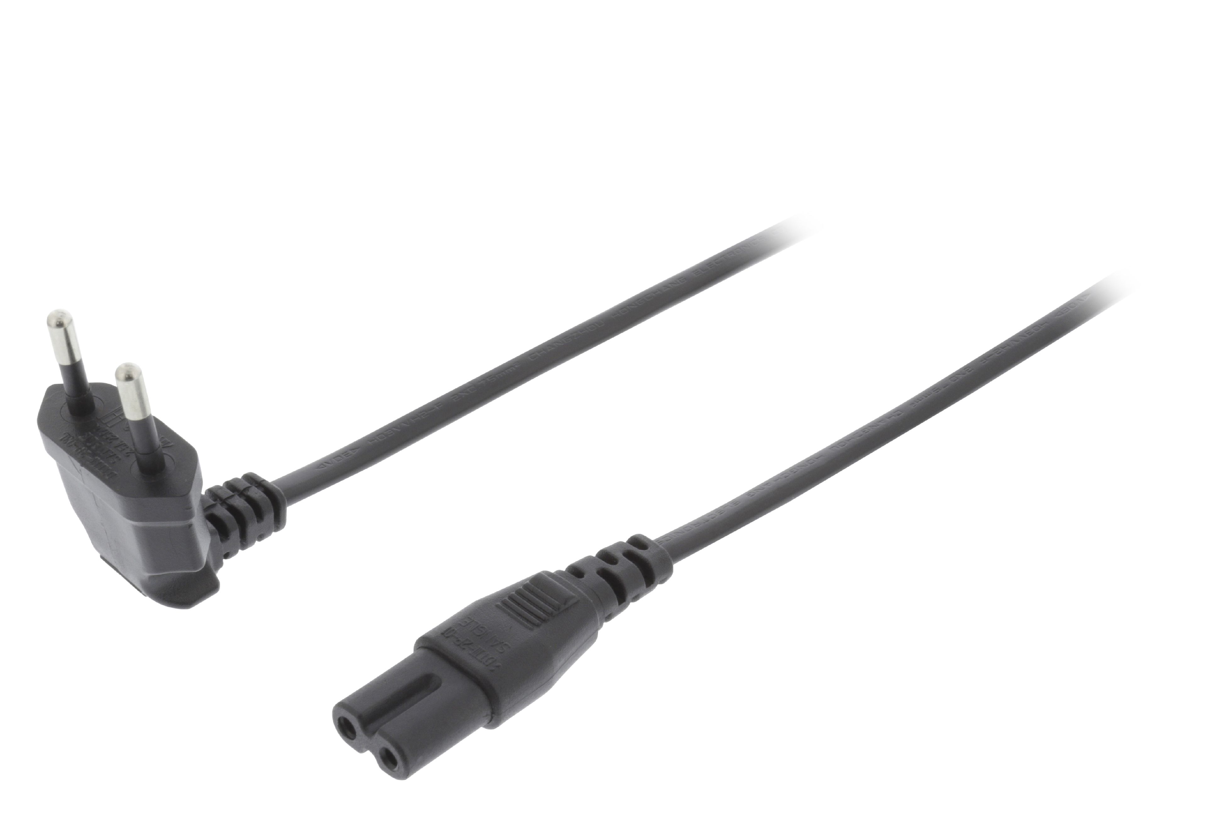 Cable de Alimentación Europeo en Ángulo Macho - IEC-320-C7 de 2,00 m ...