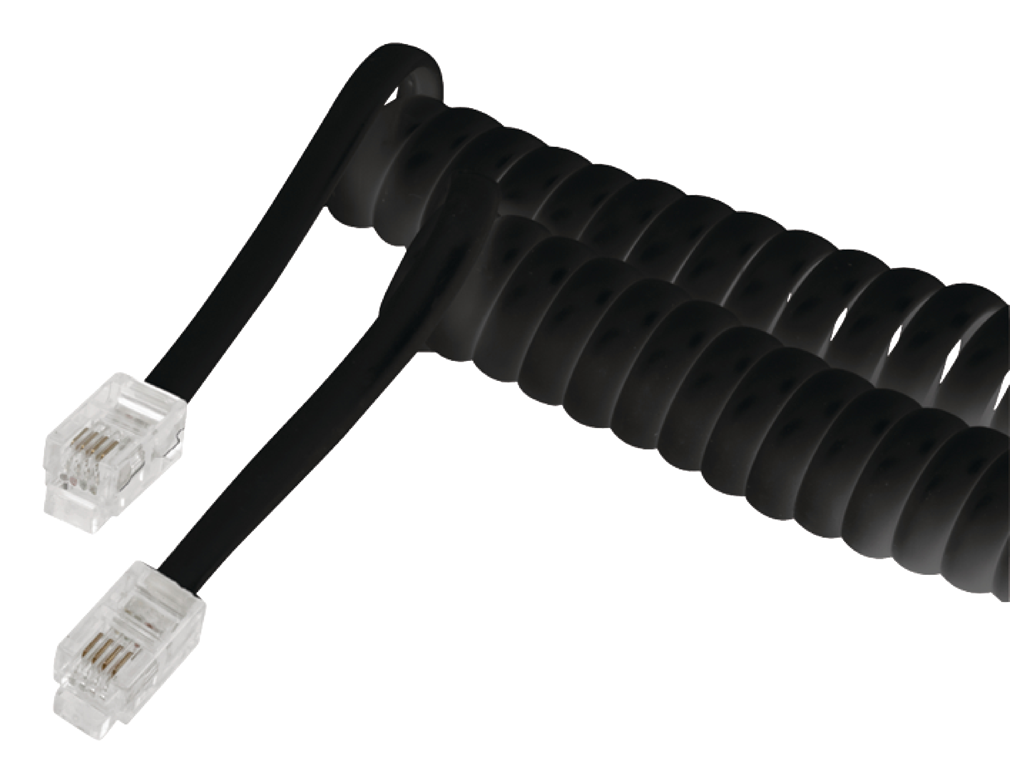 Cable espiral para auricular RJ10 macho RJ10 macho 2,00m negro ...