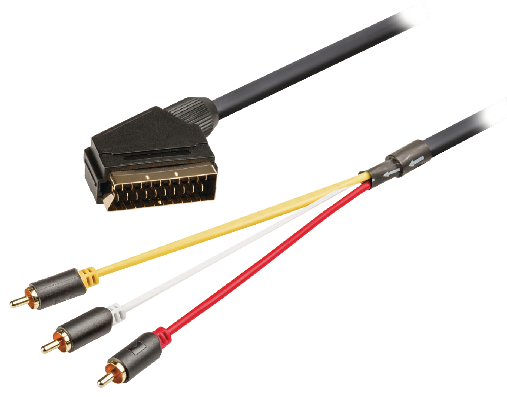 Cable SCART - RCA conmutable de SCART macho a 3x RCA macho de 2,00 m en ...