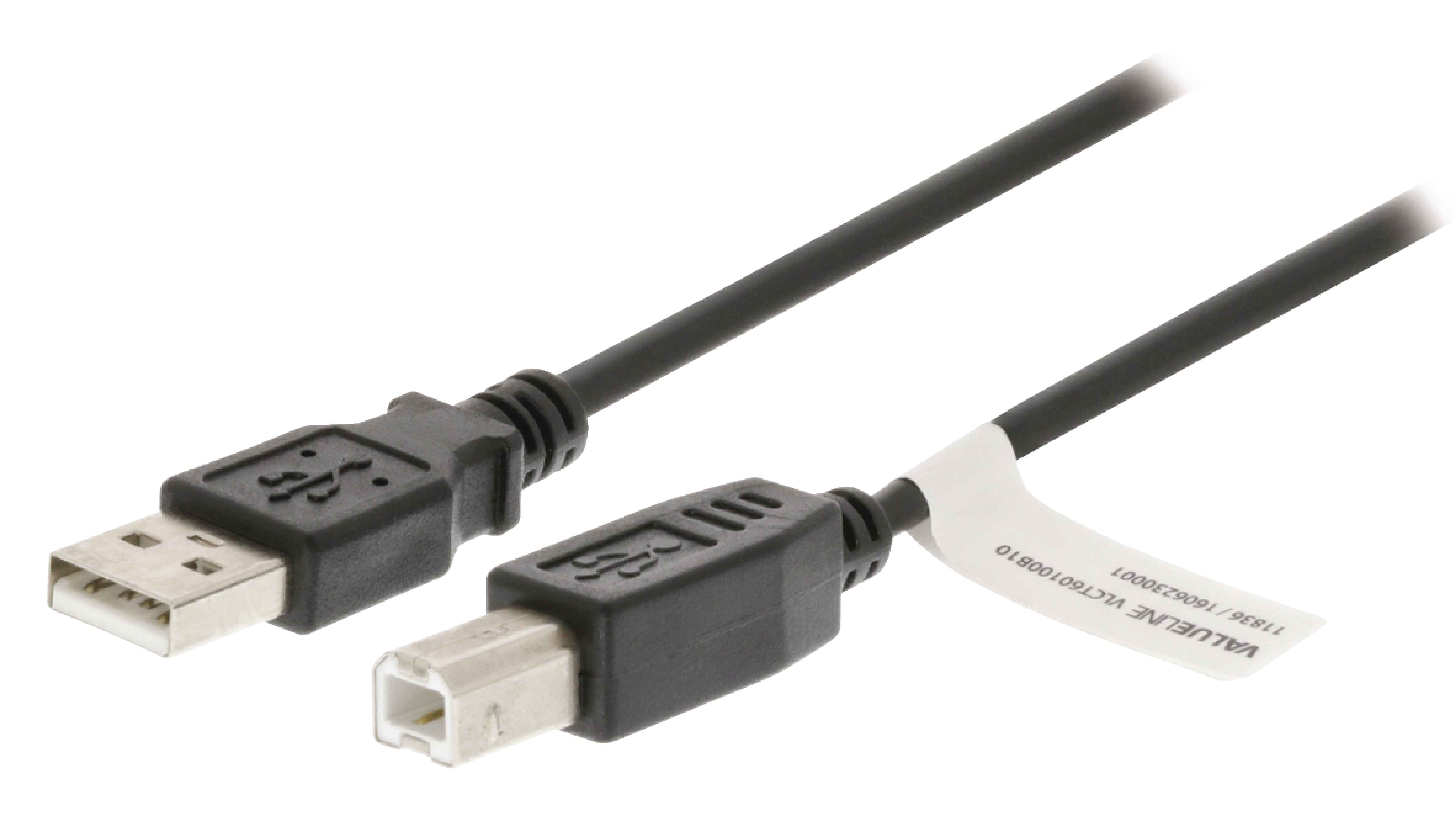 Cable USB 2.0 de A macho a B macho de 1,00 m en negro - Valueline ...