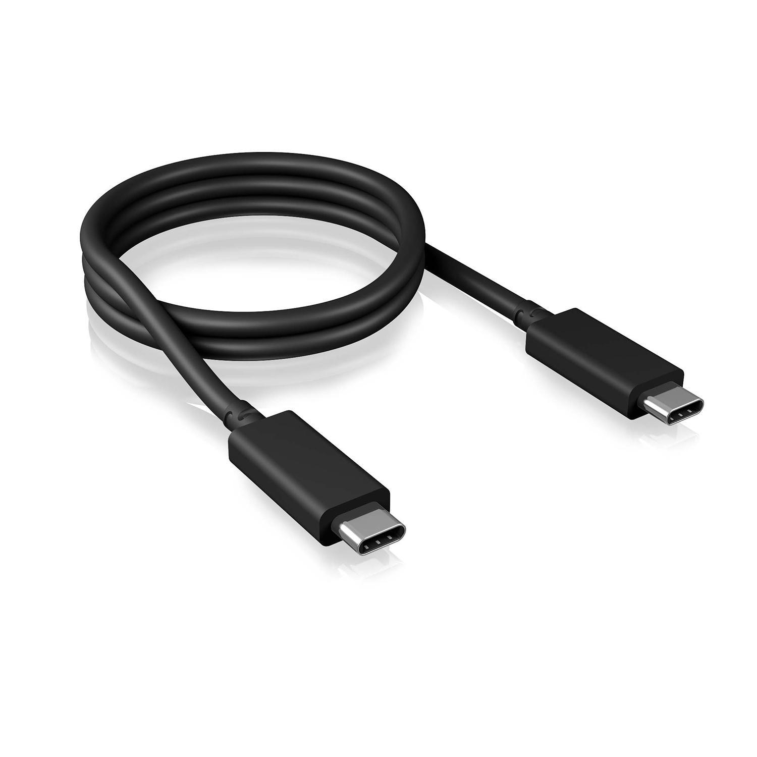 Cable USB 3.1 USB-C Macho - USB-C Macho Redondo 50 cm Negro - ICY BOX ...