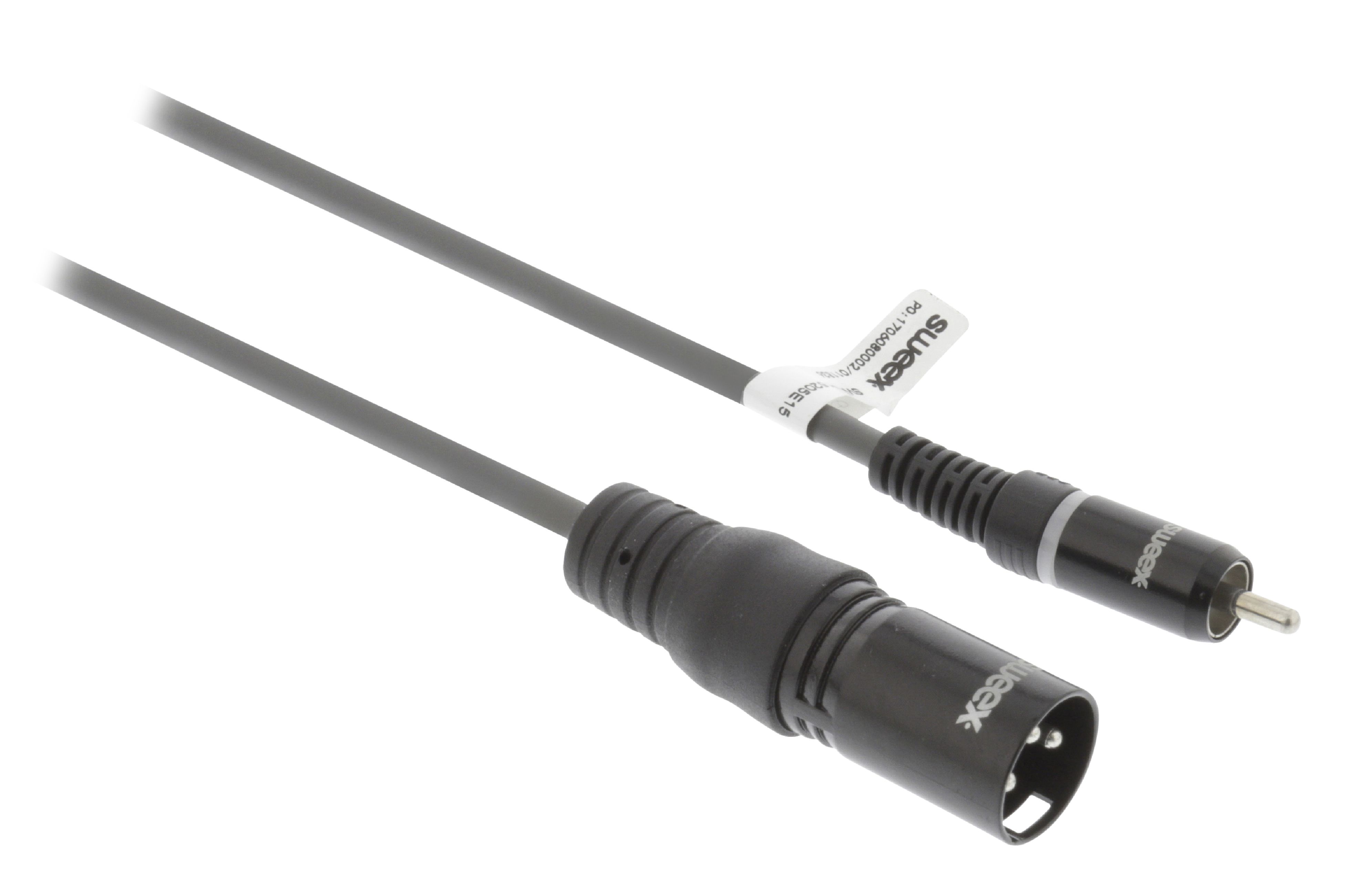 Cable XLR Mono Macho de 3 Pines - RCA Macho de 5,0 m Gris Oscuro ...