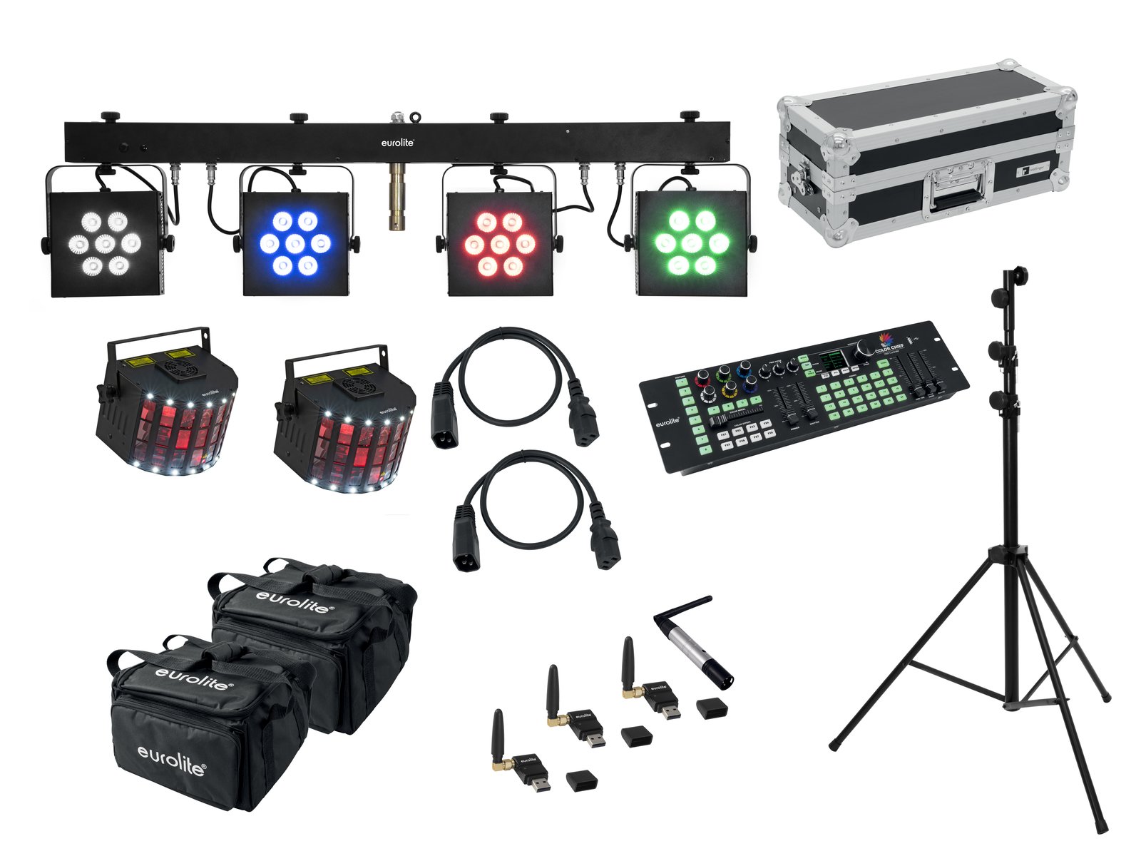 Eurolite Set LED KLS-3002 + Laser Derby Mobile Bundle - DJMania
