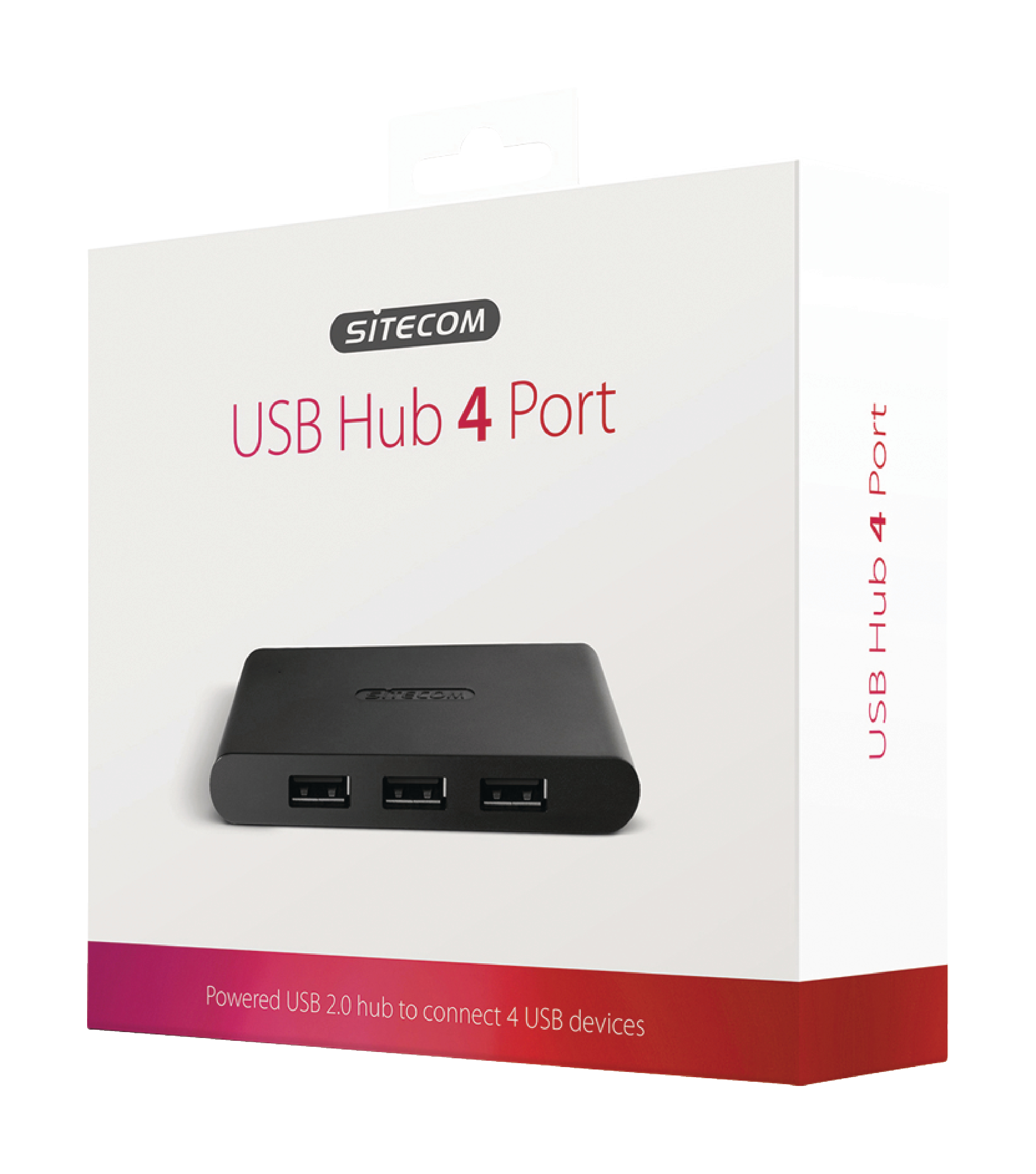 Hub 4-Port USB 2.0 Motorizado Negro - Sitecom CN-081 - DJMania