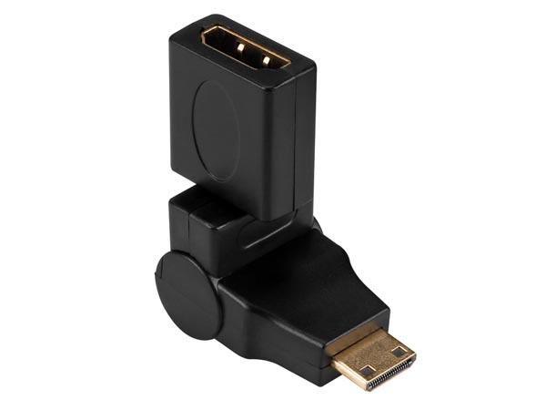 Mini HDMI tipo C macho a tipo A hembra 360º - DJMania
