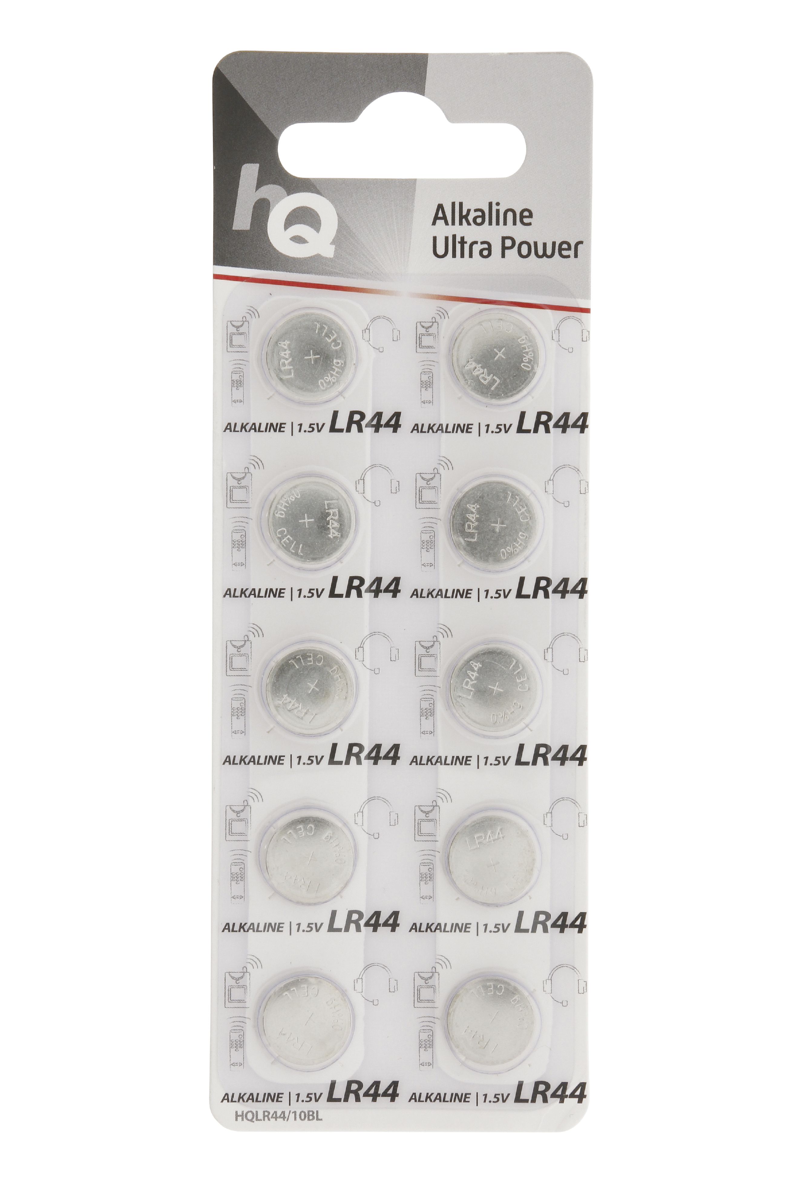 Pila alcalina LR44, Blíster de 10 unidades - HQ HQLR44/10BL - DJMania