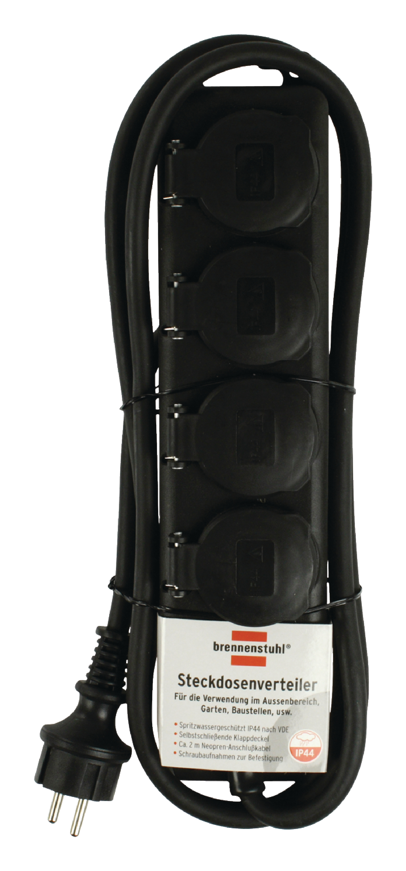Regleta de 4 tomas IP44 para uso exterior como jardines, patios ...