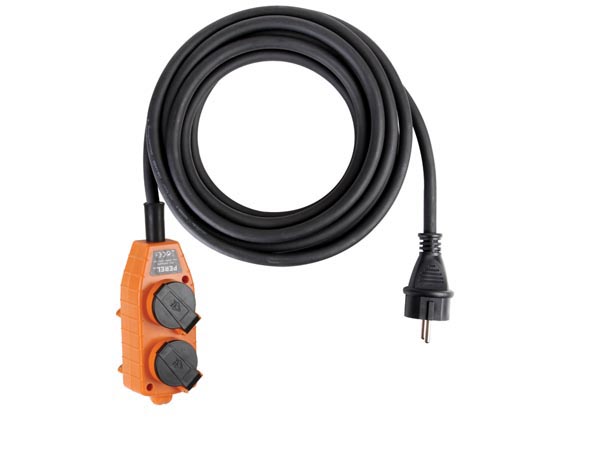 Robusto cable de neopreno con base múltiple - 4 tomas - IP44 - DJMania