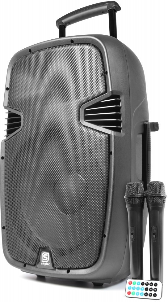 VonyX SPJ-PA915 Bafle movil activo ABS 15" 2 micros VHF/USB/MP3 - DJMania