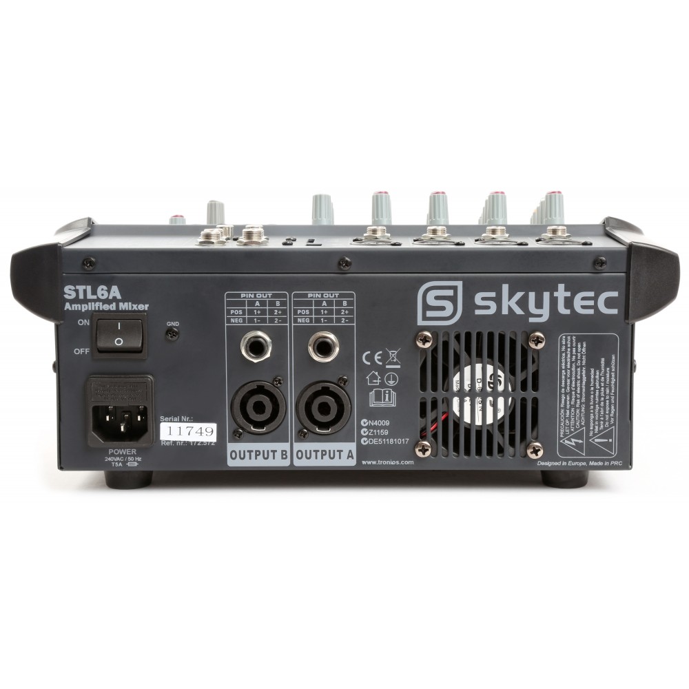 SkyTec STL6A 6-Canales Mezclador con Amplificador SD/USB/MP3/DSP - DJMania