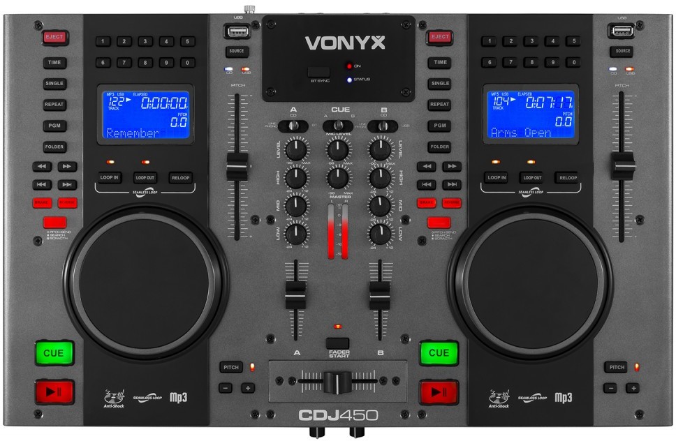 Vonyx CDJ450 Doble reproductor mezclador sobremesa CD/MP3/USB con ...
