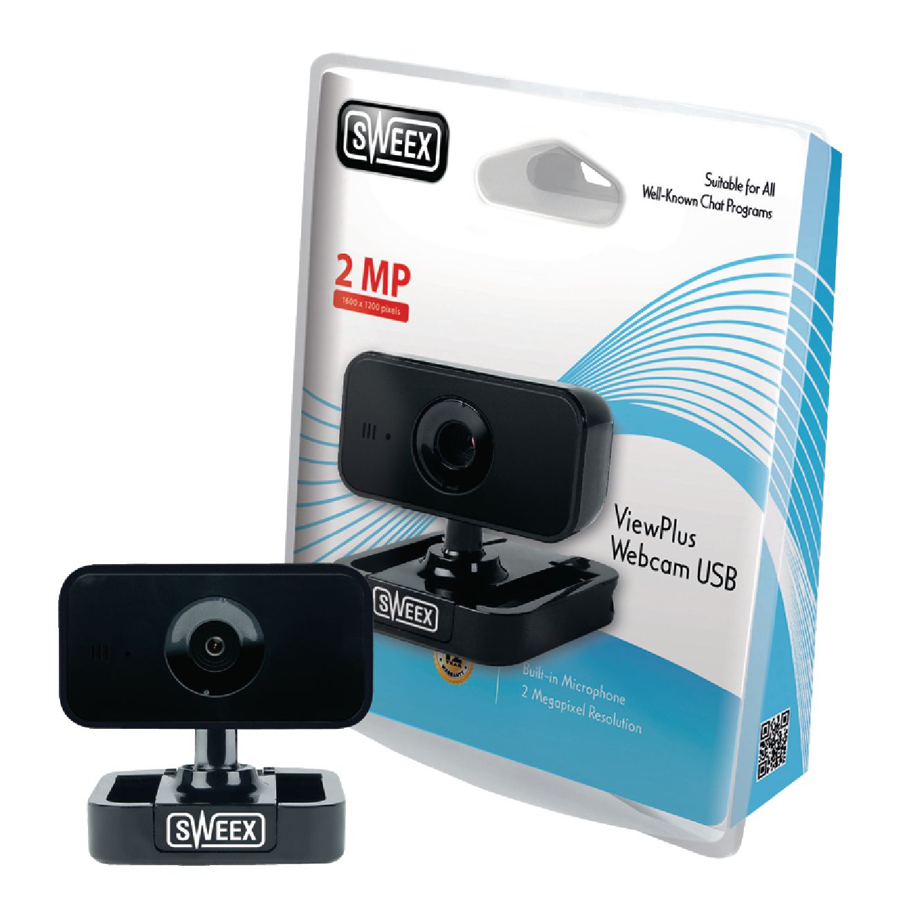 Webcam USB 2 MPixel 720p Plastic Black - Sweex WC070 - DJMania